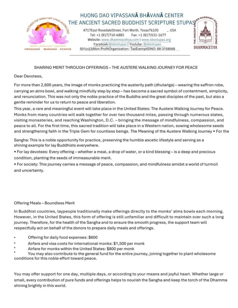 Sharing Merits through Offerings – The Walk for Peace Journey ...
